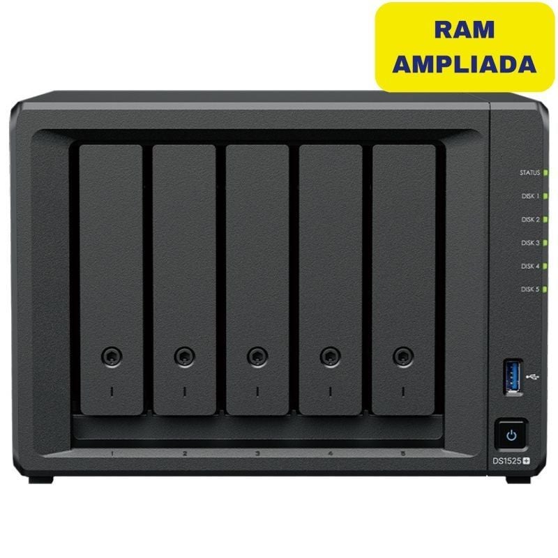 NAS Synology Diskstation DS1525+/ 5 Bahías 3.5'- 2.5'/ 32GB DDR4 ...